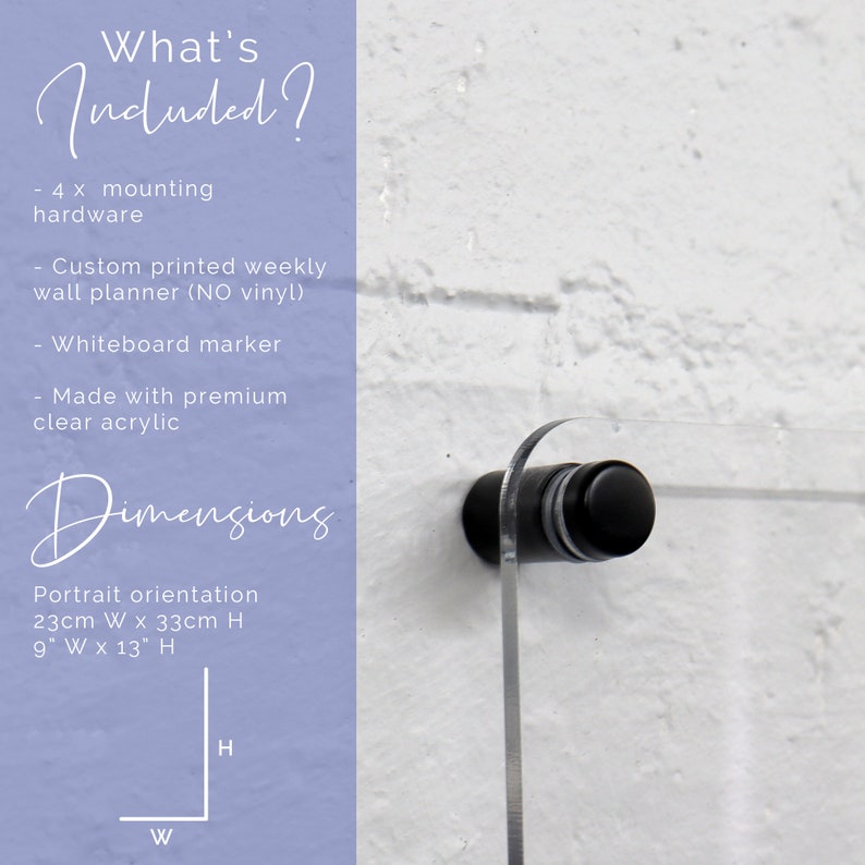 Custom Weekly Wall Planner Acrylic Whiteboard Calendar | Etsy