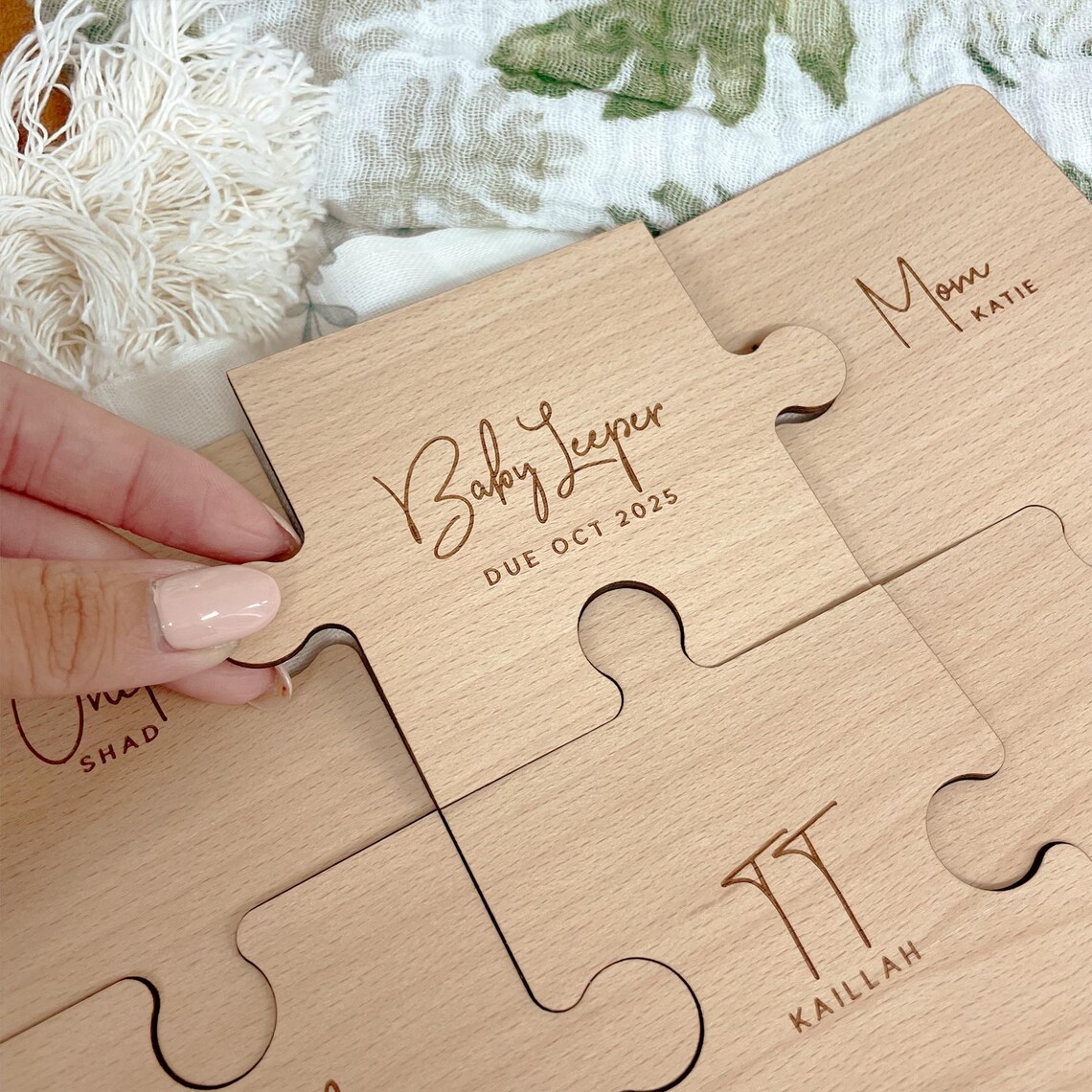 The Missing Piece to Our Puzzle Baby Announcement | Custom Wood ...