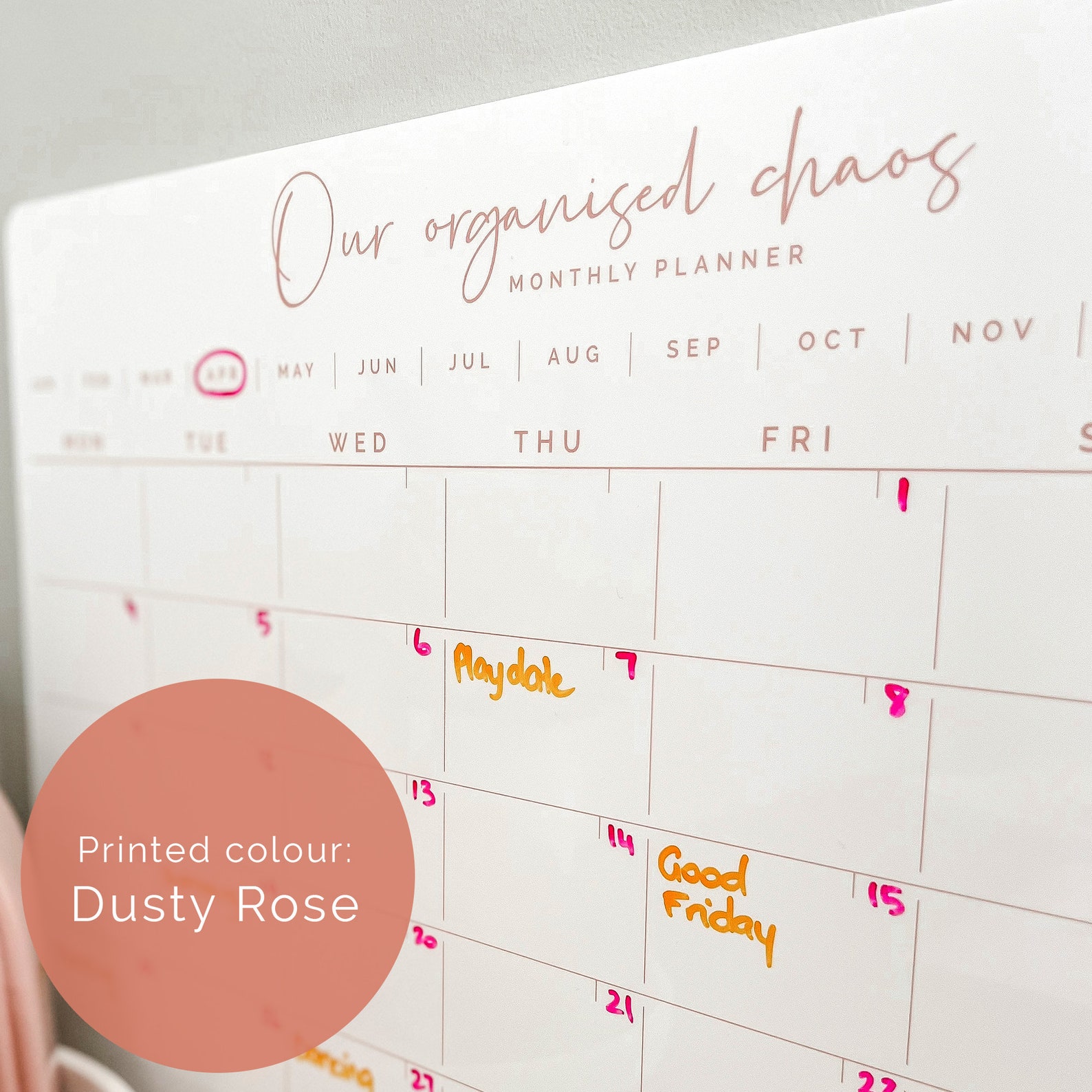 Custom Monthly Wall Planner - Acrylic Whiteboard Calendar - Family Wall ...