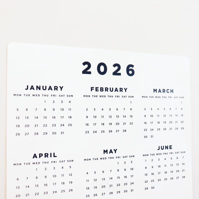 2026 Minimalist Whiteboard A3 Calendar | Removable or Magnetic 2026 ...