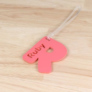 Personalised Alphabet Bag Tag, Letter Kids Name, Large Premium Luggage ...