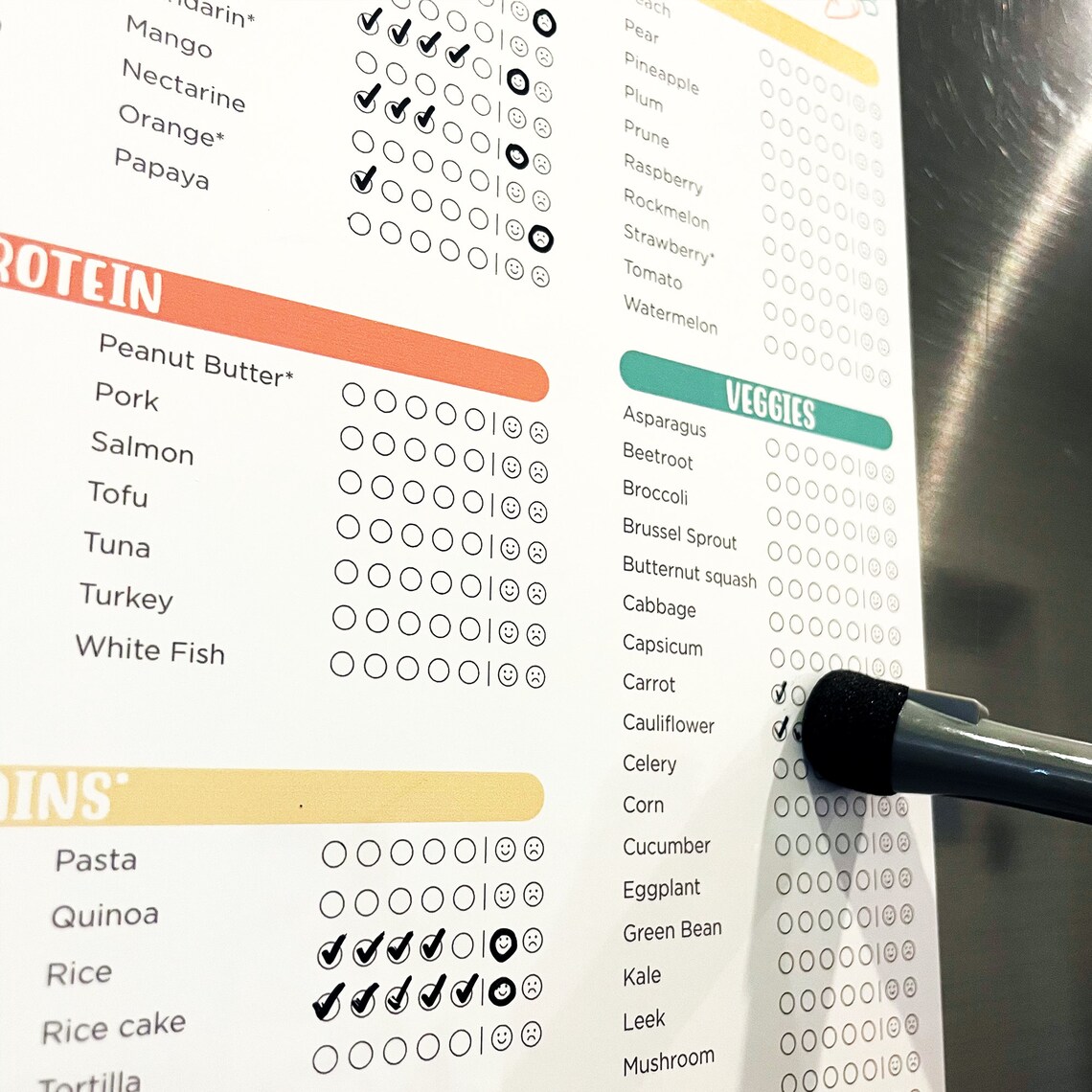 A4 Mini Baby Feeding Log & Food Tracker | Magnetic Solid Foods Chart ...