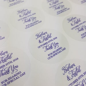 Round Clear Stickers for Wedding Invites and Wedding Favors ...