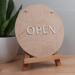 Open Closed Wooden Business Sign - Custom Business Door Sign With 3D ...