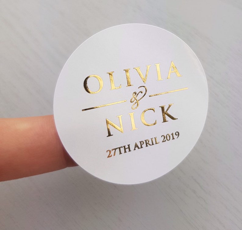 Round Foil Stickers for Wedding Invites Personalised Wedding - Etsy ...