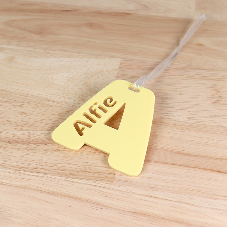 Personalised Alphabet Bag Tag Letter Kids Name Large Premium | Etsy