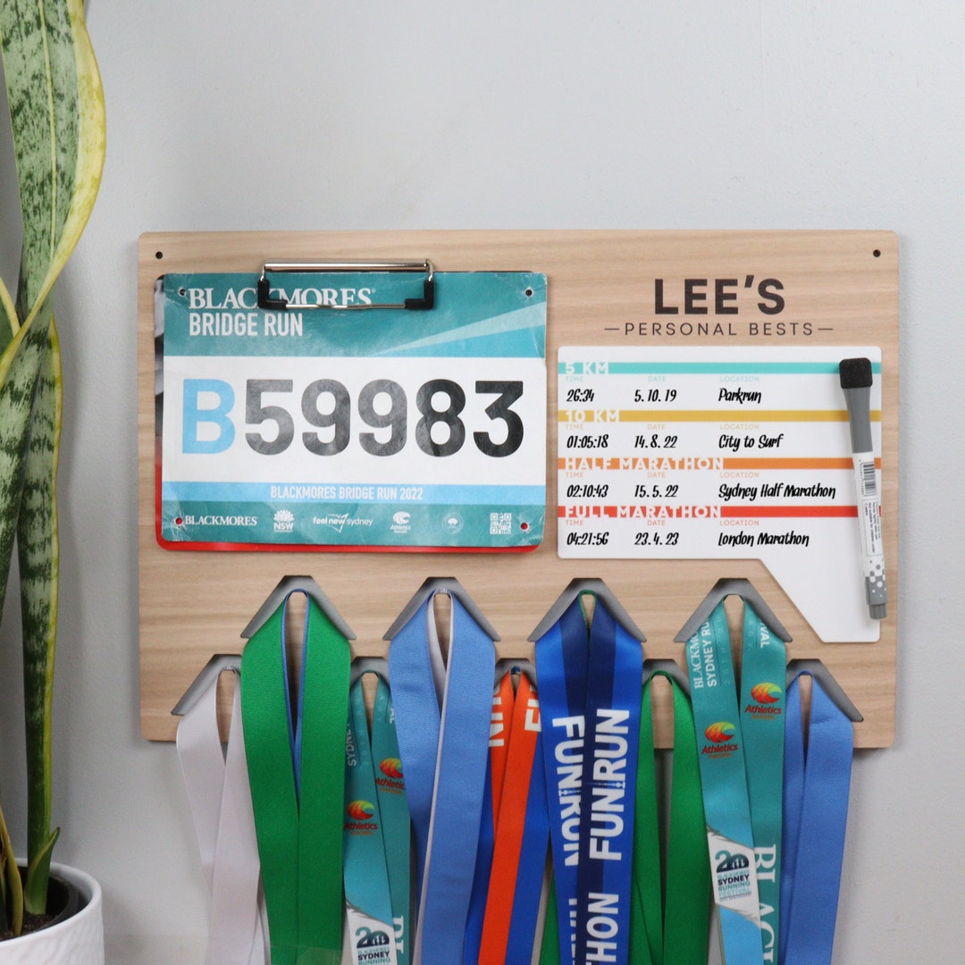 Running Medal and Personal Bests Display Board | WHITEBOARD Design ...