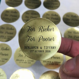 Round Foil Stickers 45mm - Personalised Wedding Stickers, Round ...