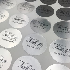 Round Foil Stickers 45mm - Personalised Wedding Stickers, Round ...
