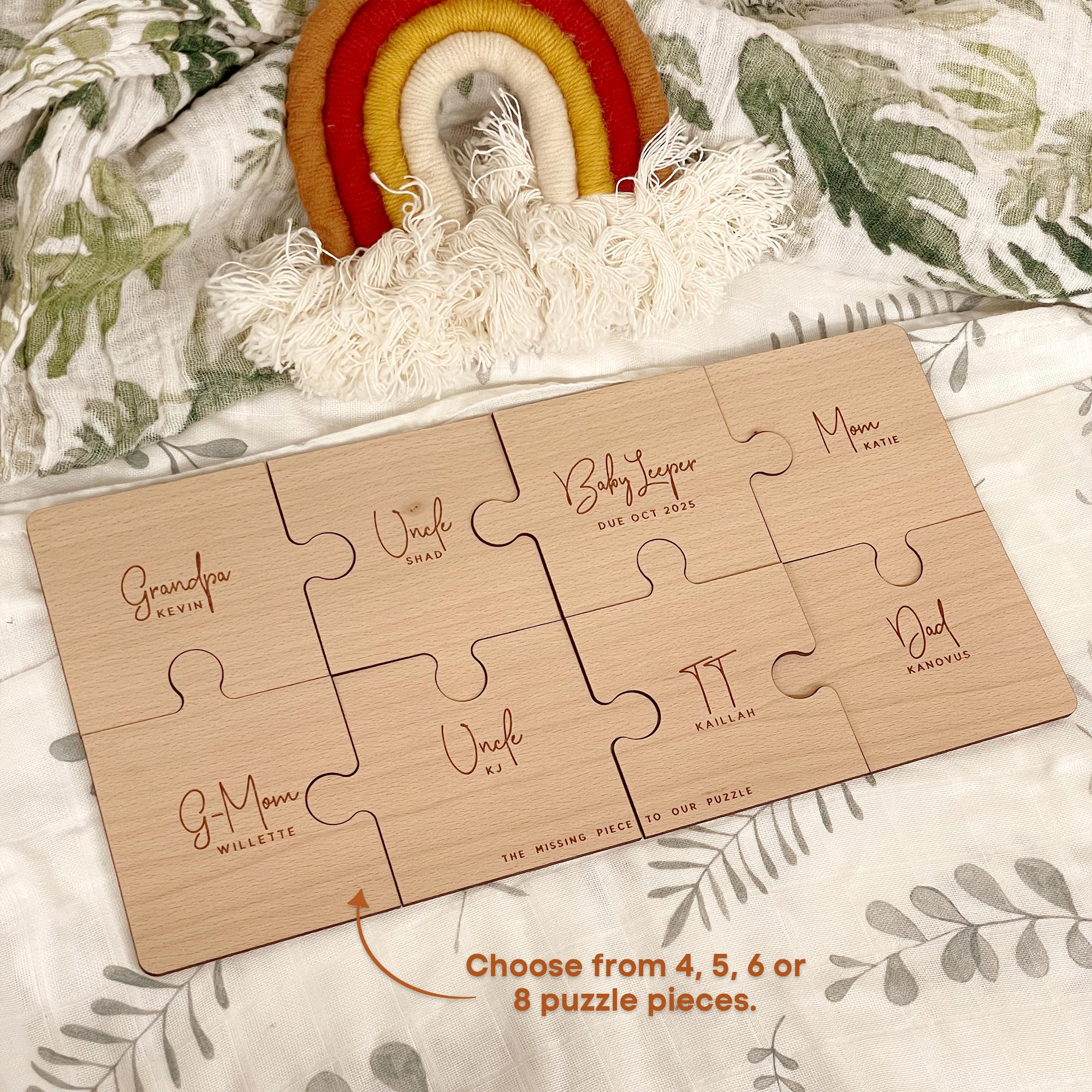 The Missing Piece to Our Puzzle Baby Announcement | Custom Wood ...