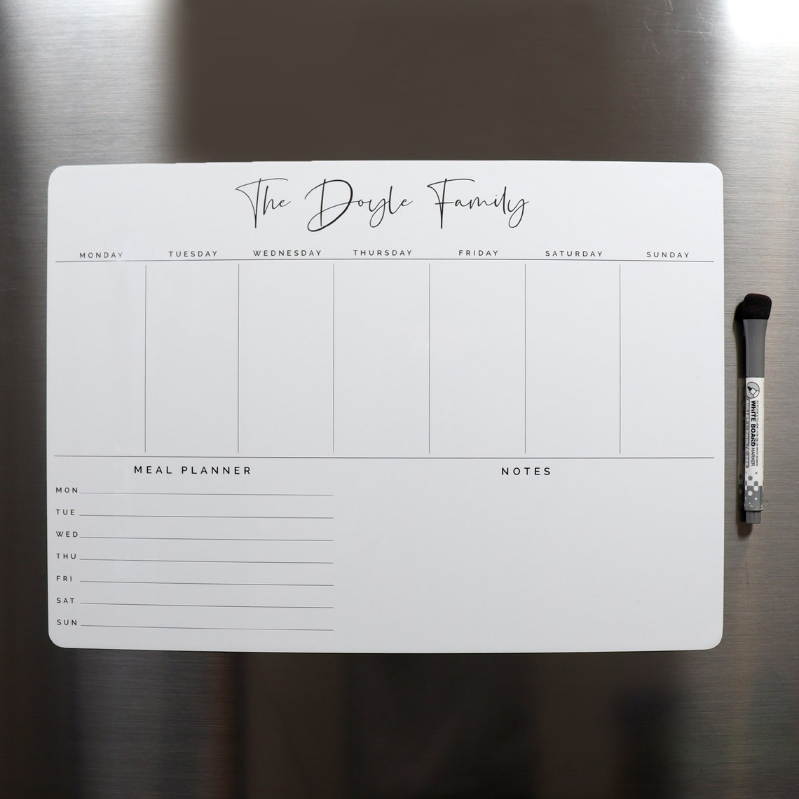 Custom Weekly Fridge Planner Meal Planner Section Magnetic - Etsy
