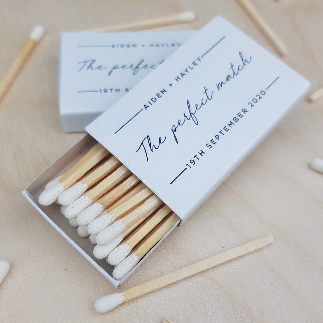 Personalised Matches 'the Perfect Match' - Custom Wedding Match Boxes ...