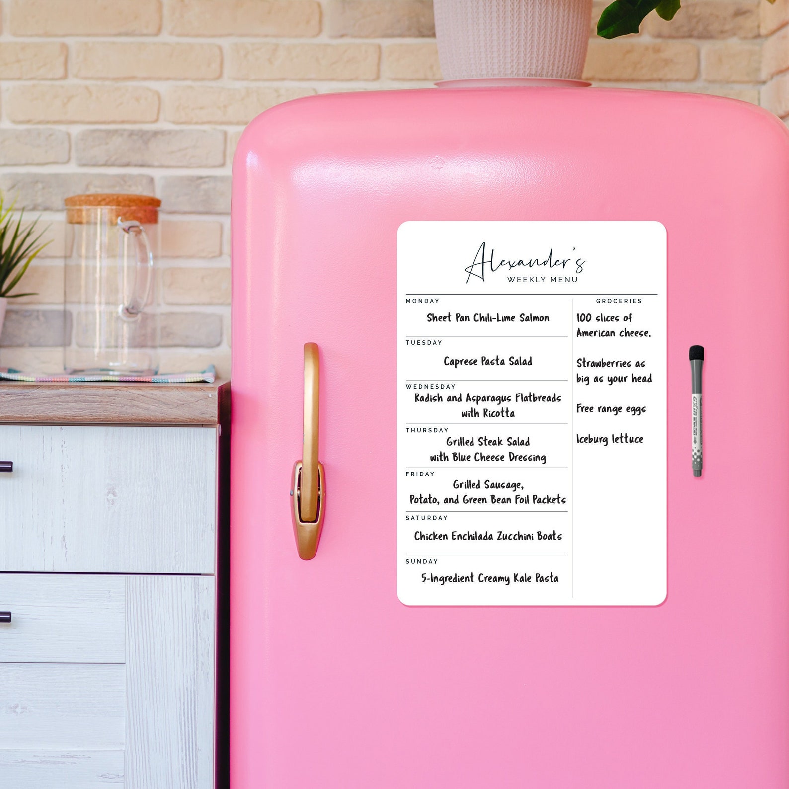Custom Weekly Fridge Planner Magnetic Whiteboard Calendar - Etsy