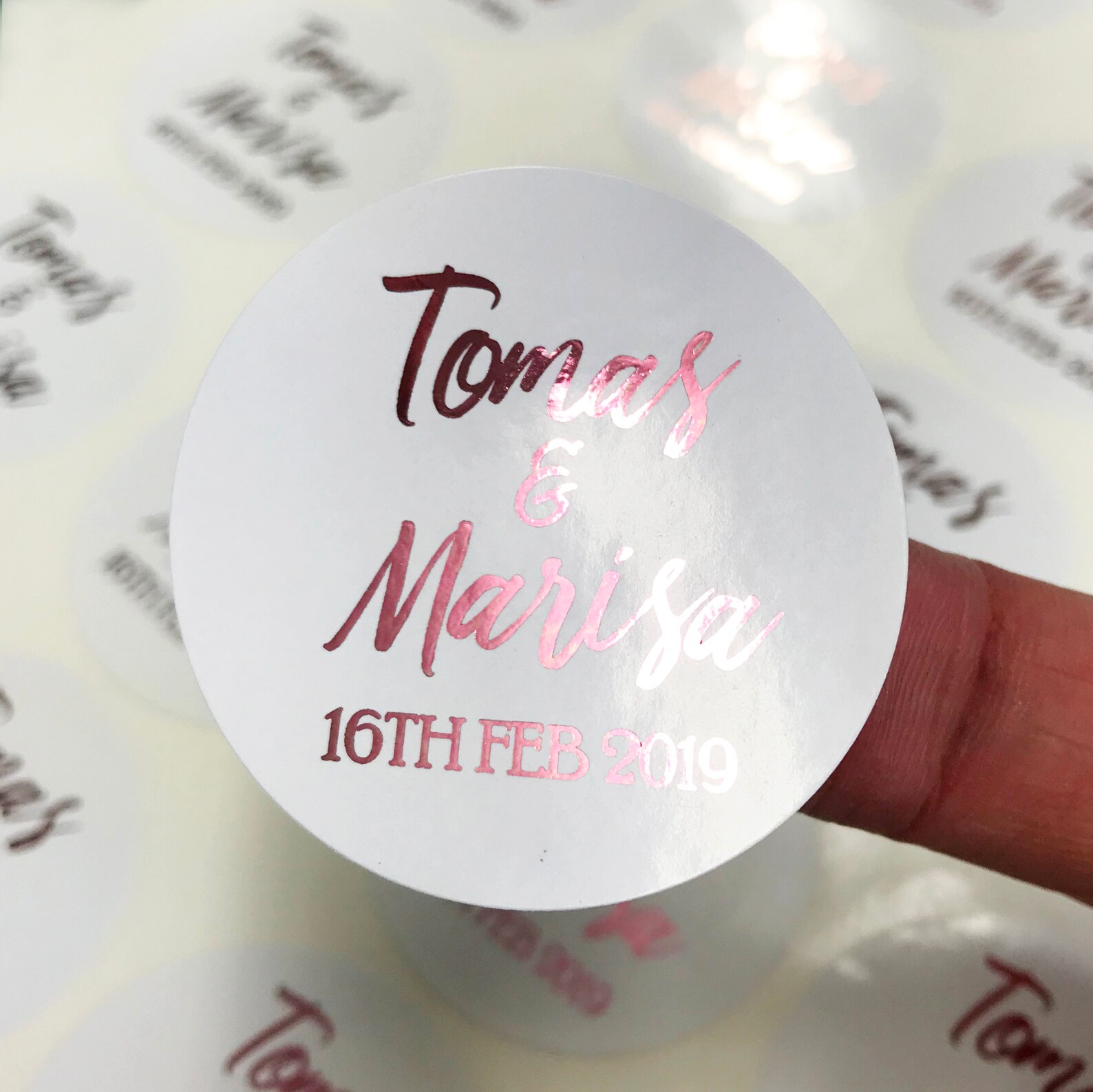 Round Gold Foil Stickers for Wedding Invites Personalised - Etsy
