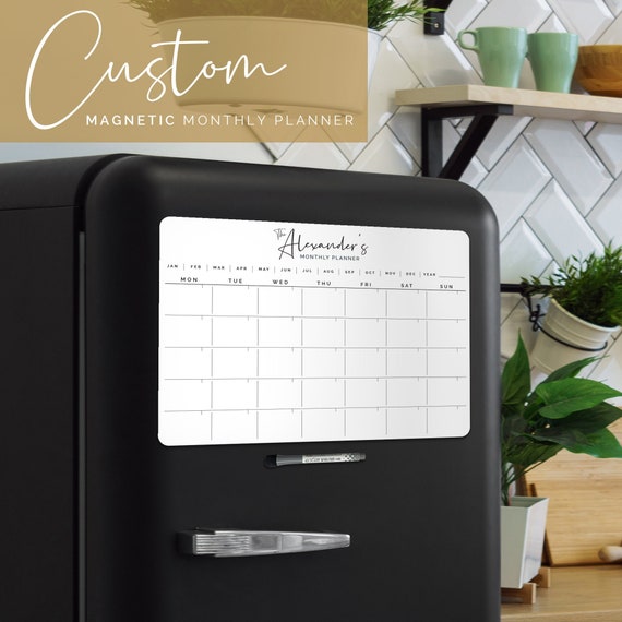 Custom Monthly Fridge Planner Magnetic Whiteboard Calendar | Etsy