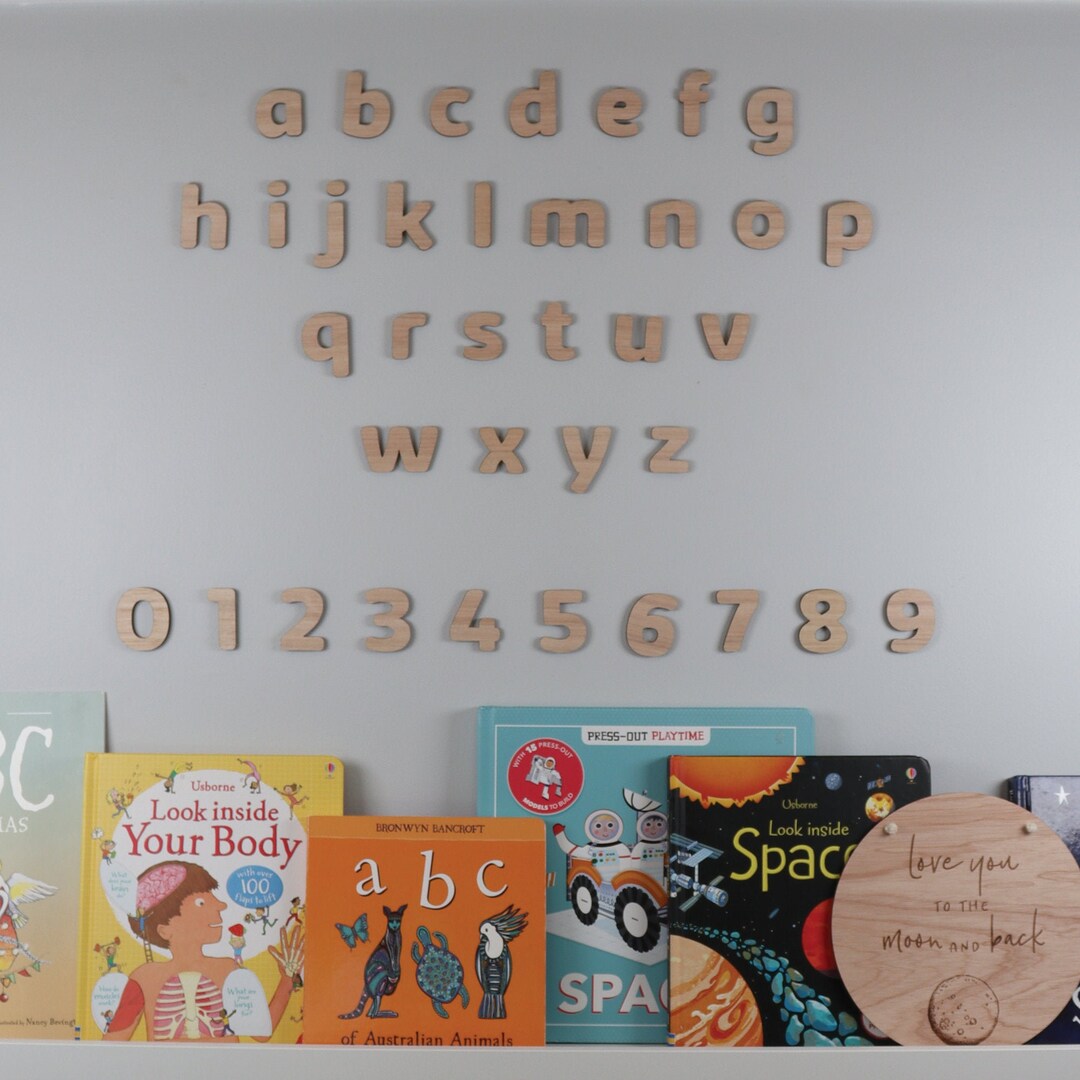 Wooden Letters and Numbers - Alphabet A - Z and 1-9 Plus Numbers. ABC ...