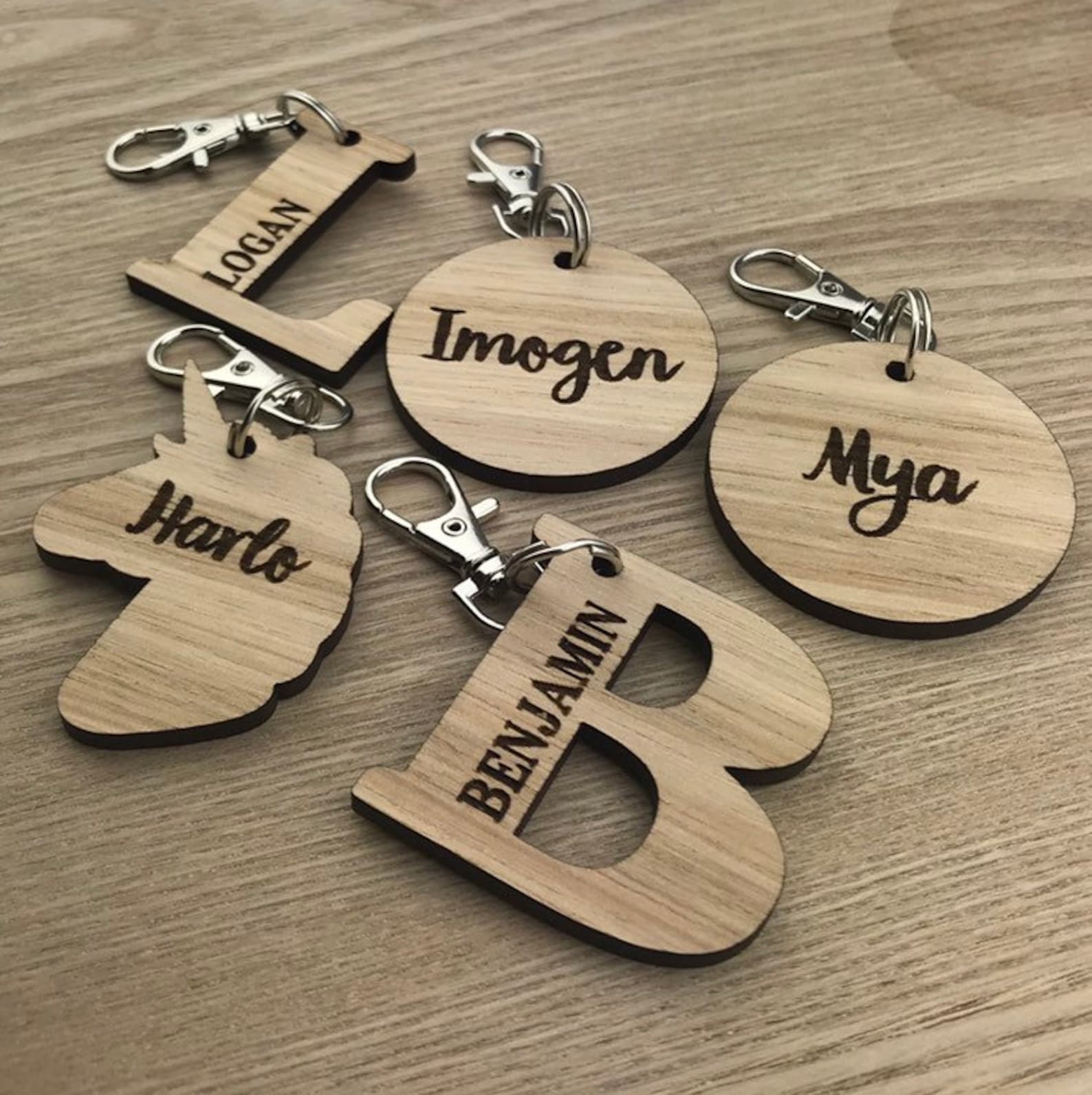Personalised Wooden Kids Name Tags. Laser Cut Bag Tag/ Key | Etsy