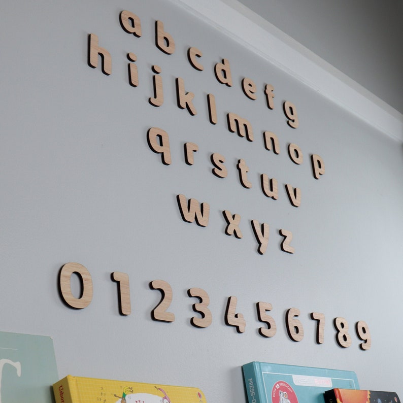 Wooden Letters and Numbers Alphabet A Z and 1-9 Plus - Etsy