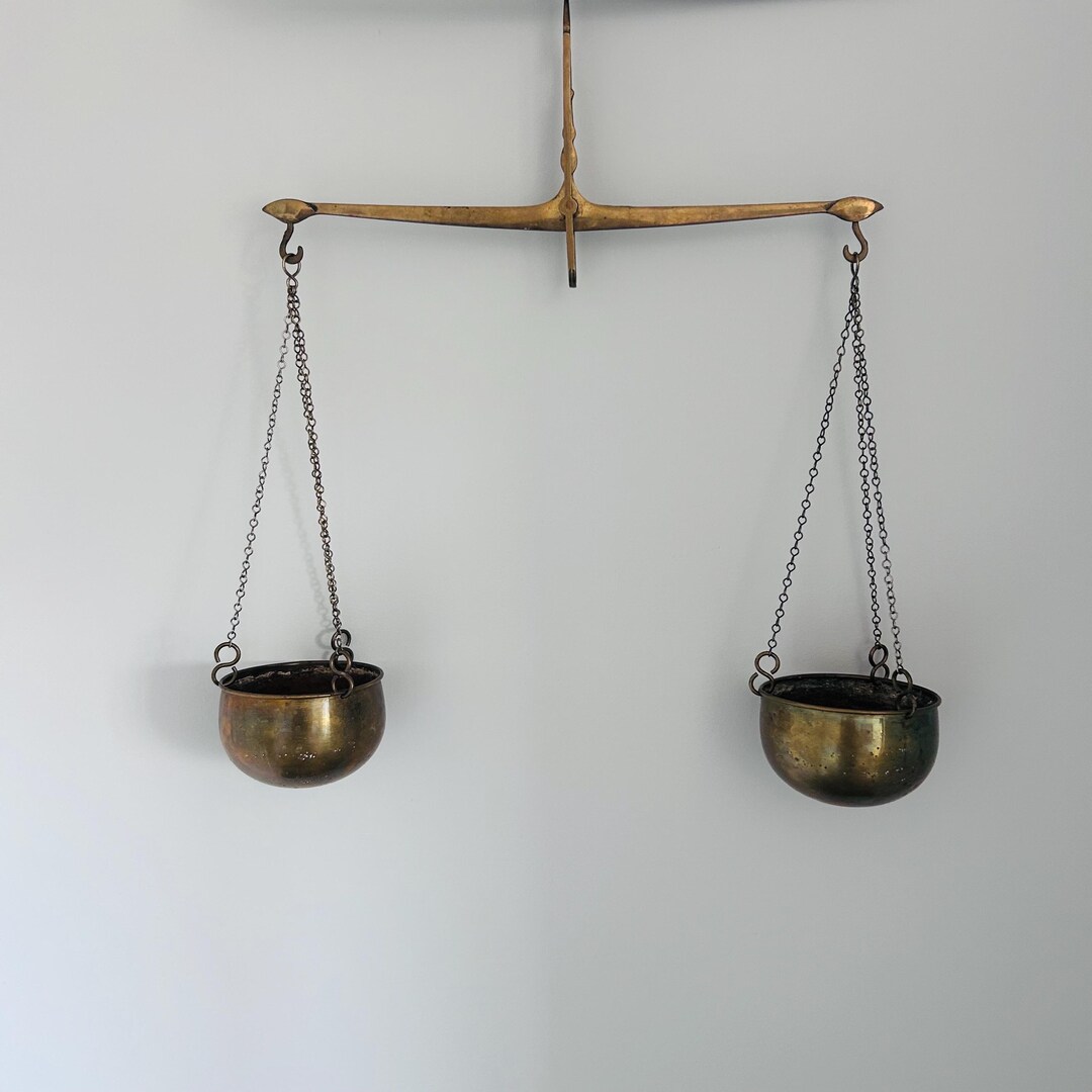 Hanging Brass Equal Arm Balance Scale Hanging Baskets Planter Decor - Etsy