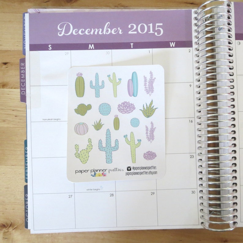 Succulent Cactus Cacti Plant Planner Stickers Hand Drawn | Etsy