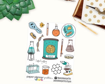 Science Doodles Planner Stickers Inkwell Press Livewell Erin | Etsy