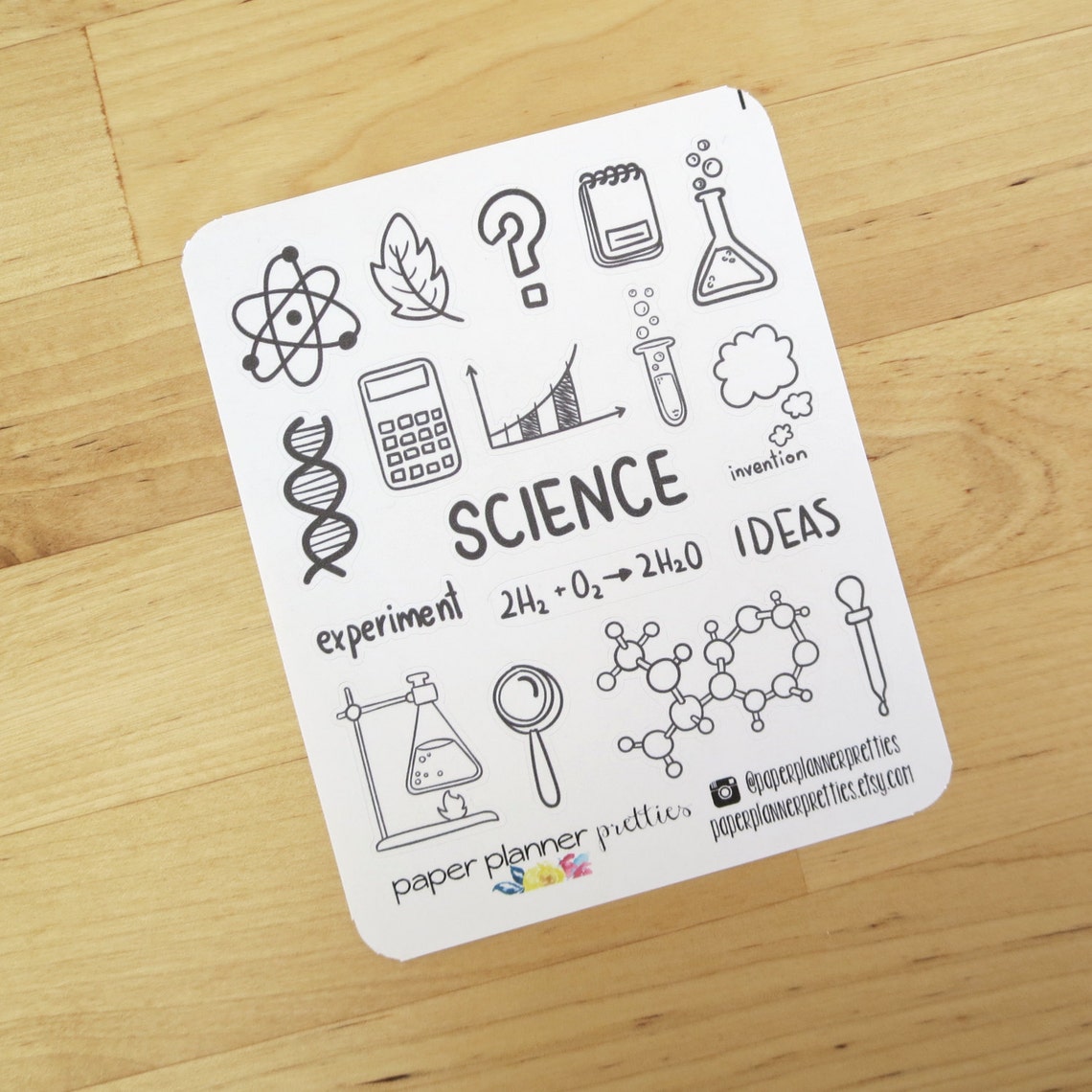 Science Doodles Planner Stickers Inkwell Press Livewell Erin - Etsy