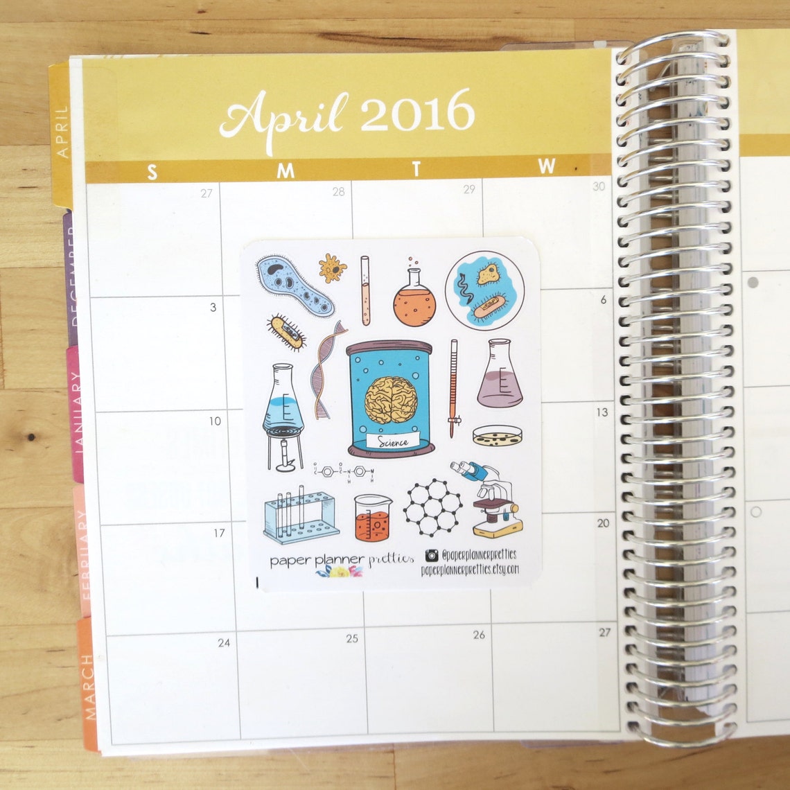 Science Planner Stickers Inkwell Press Livewell Erin Condren | Etsy