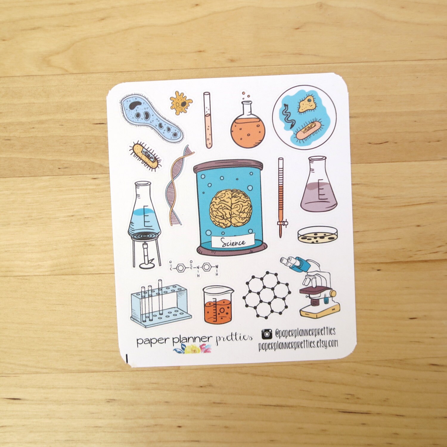 Science Planner Stickers Inkwell Press Livewell Erin Condren | Etsy