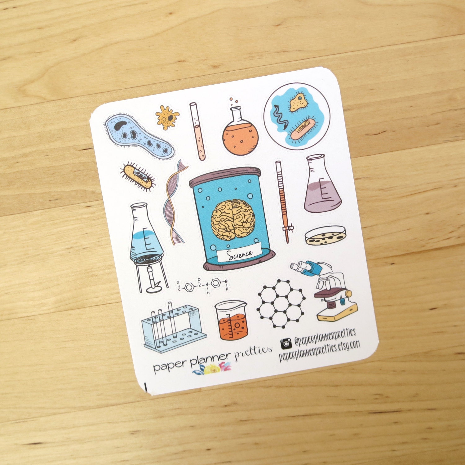Science Planner Stickers Inkwell Press Livewell Erin Condren | Etsy