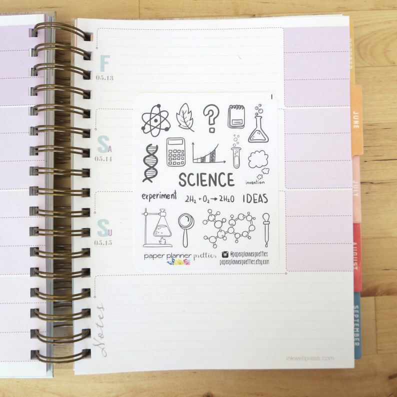 Science Doodles Planner Stickers Inkwell Press Livewell Erin - Etsy