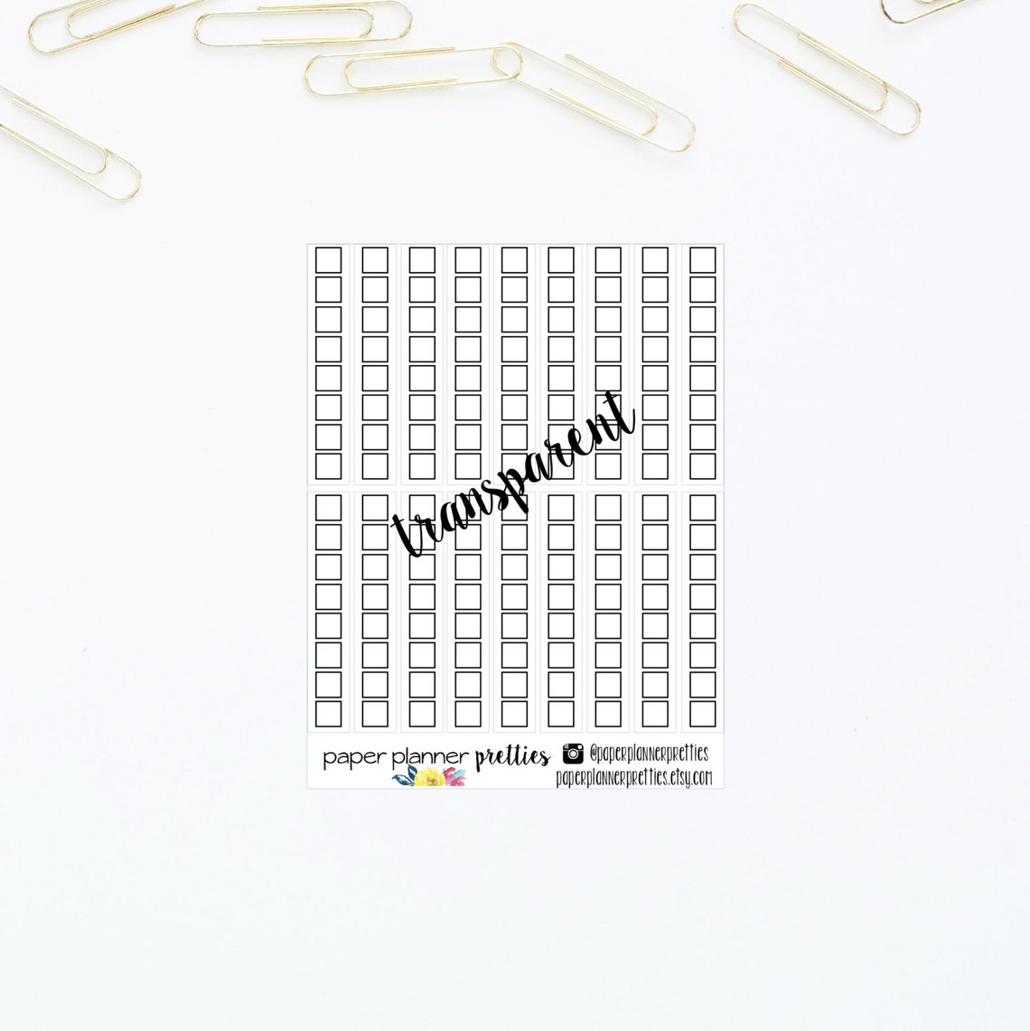 TRANSPARENT Clear Small Square Checkbox Planner Stickers Dots - Etsy