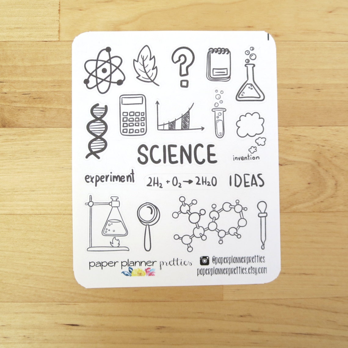 Science Doodles Planner Stickers Inkwell Press Livewell Erin - Etsy
