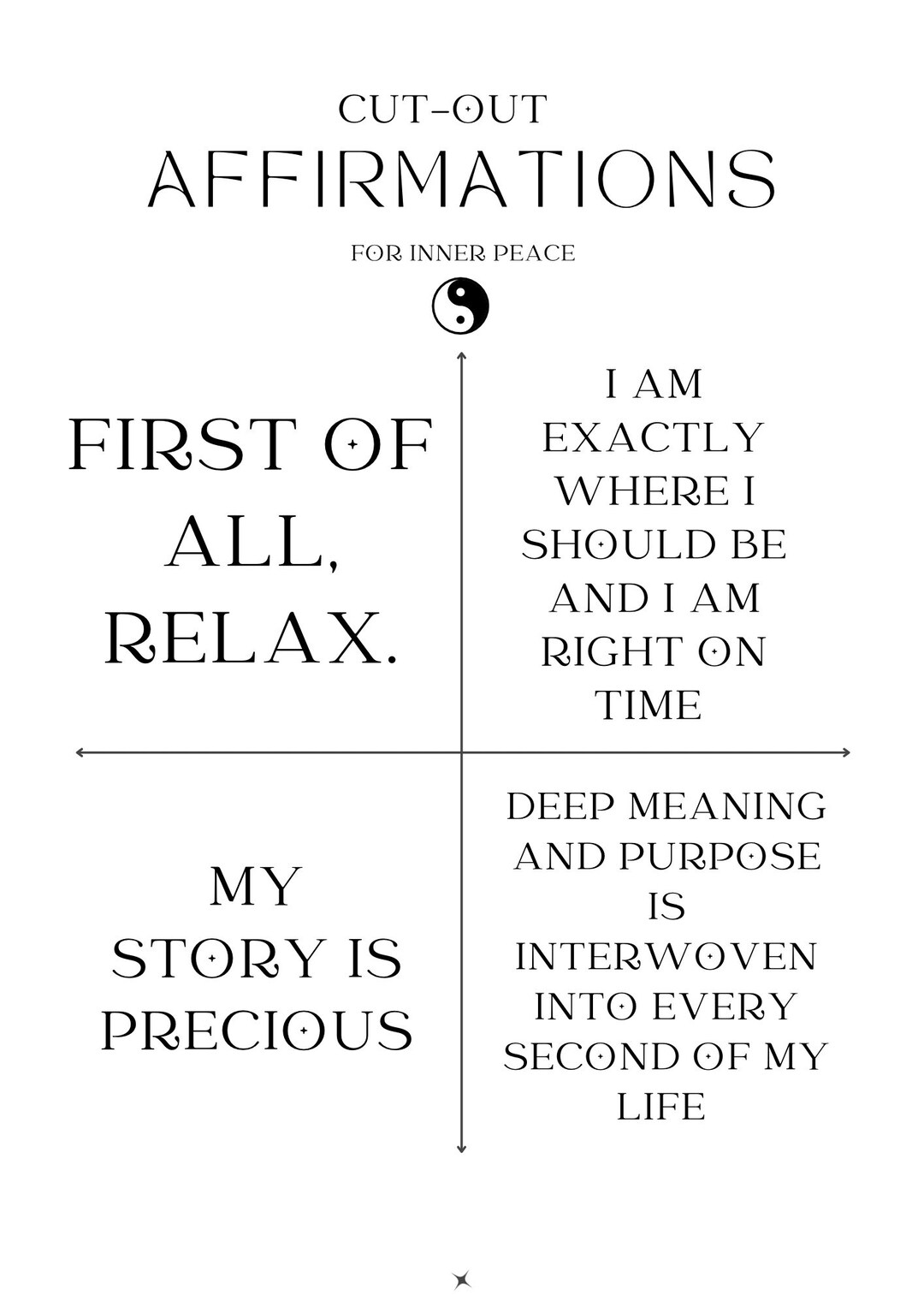 Cut-out Affirmations for Inner Peace - Etsy