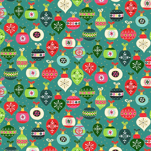 Teal Holiday Fabric - Etsy