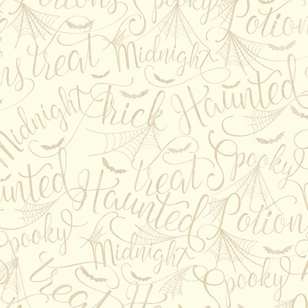 Halloween Fabric Mystery Manor Fabric Cryptic Script Taupe - Etsy