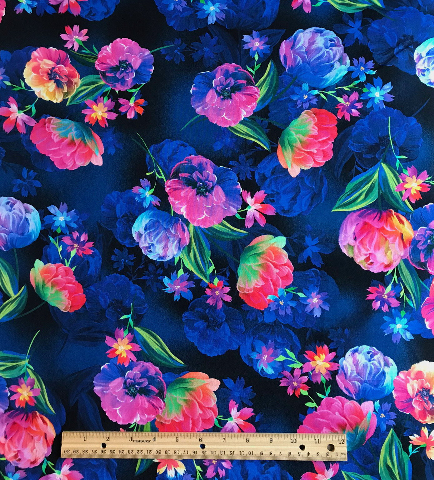 Floral Fabric in Full Bloom Large Floral Fabric Luminous - Etsy