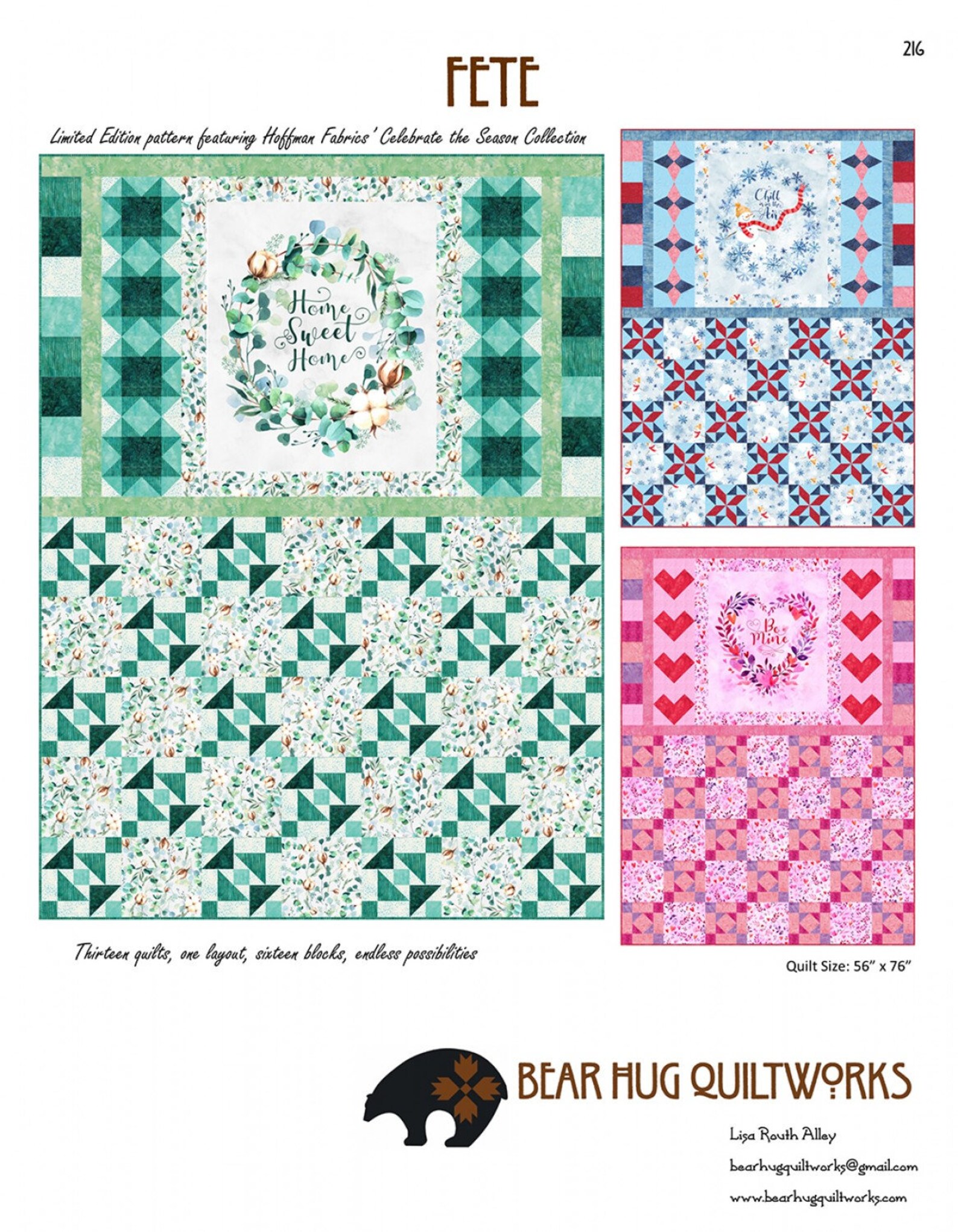 Fete Quilt Pattern Celebrate the Seasons Pattern Collection - Etsy