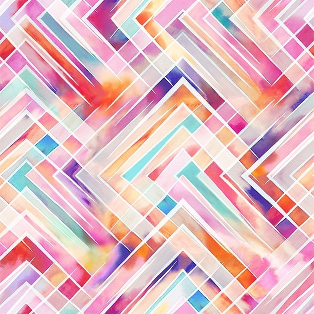 Geometric Fabric, Spring Fabric, Springtime Romance, Blossom, Pink ...