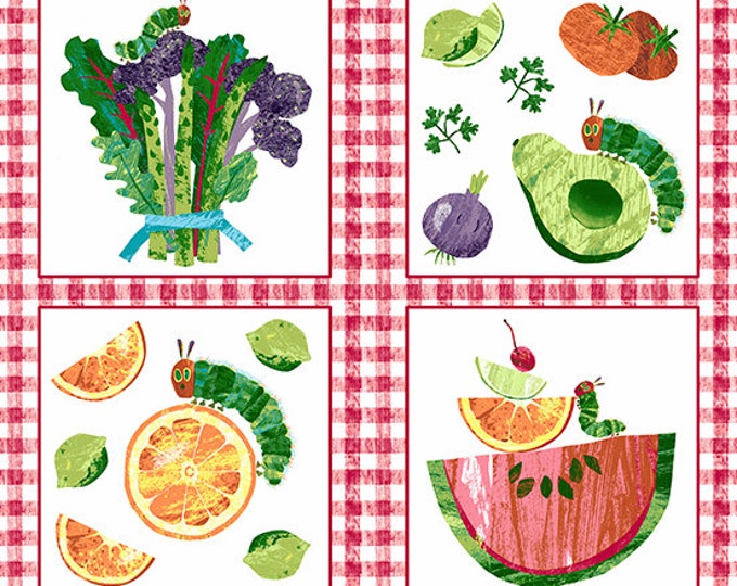 The Very Hungry Caterpillar Picnic, Picnic Fabric, Food Fabric, Fruit ...