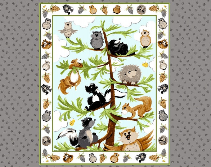 Fabric Panel, Animal Fabric, Forest Animals Fabric, Susybee Fabric ...