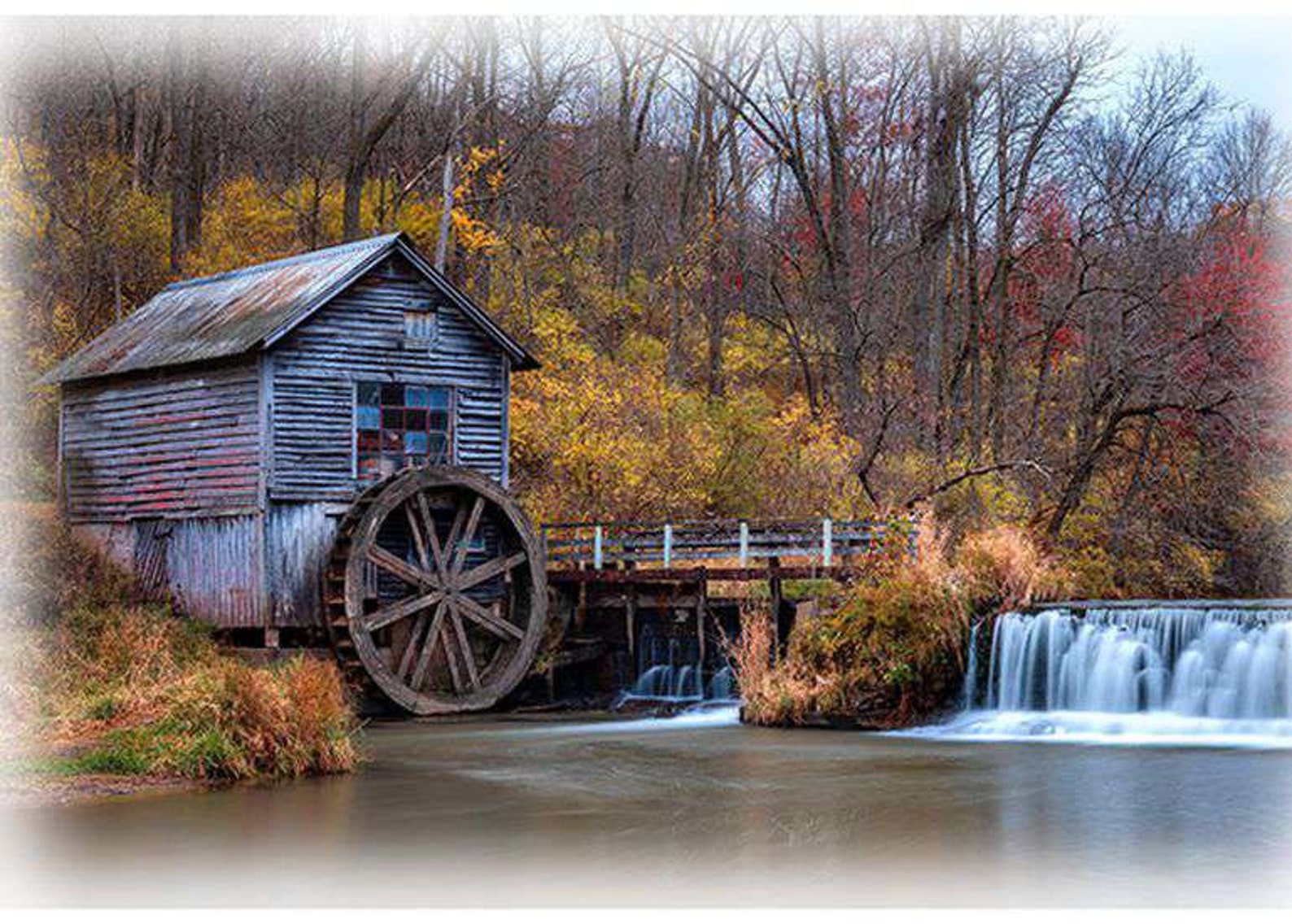 Barn Fabric River Fabric Watermill Fabric Fall Fabric - Etsy