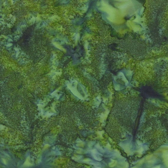 Batik Fabric Cypress Green Batik Bali Batiks Hand Dyed | Etsy