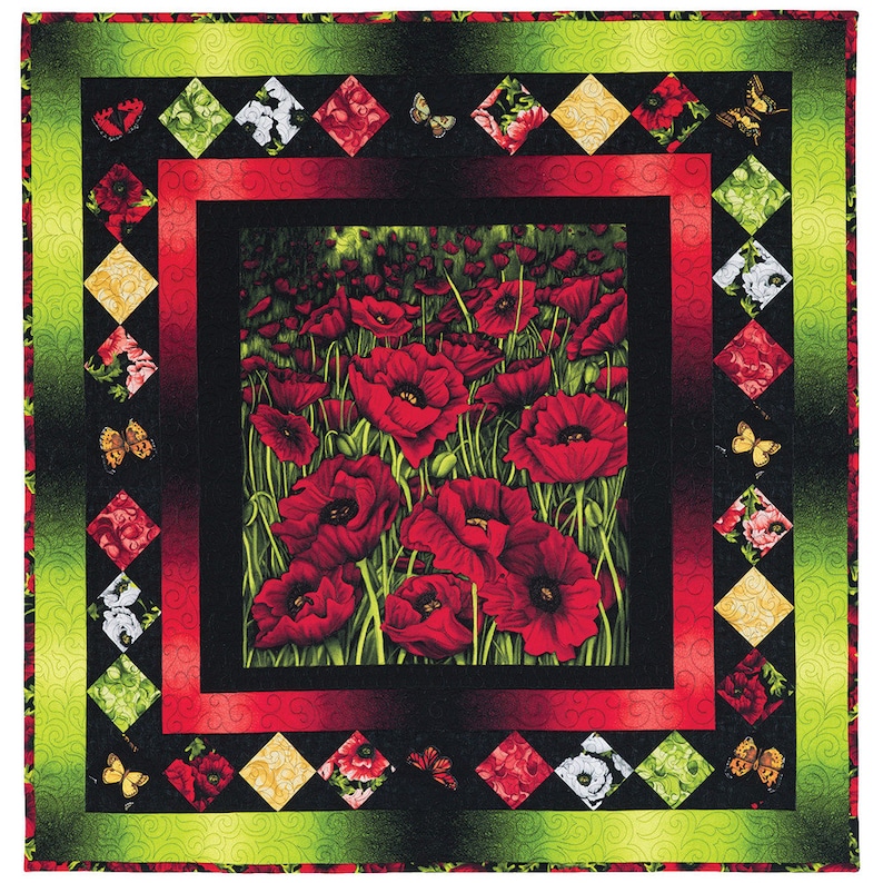 Quilt Pattern Coming Home Poppy Poetry Floral Quilt Easy - Etsy