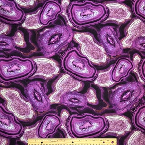 Nature Fabric, Rock Fabric, Geode and Ink, Geode Fabric, Purple Geode ...