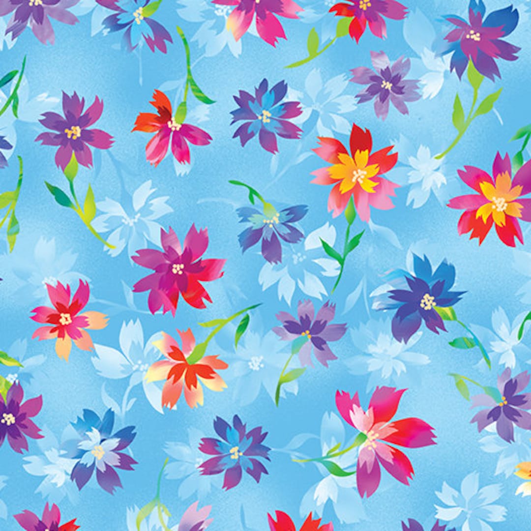 Floral Fabric, Small Floral Fabric, Luminous Blooms, Luminous Blossoms ...