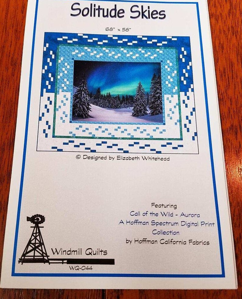 Quilt Pattern Solitude Skies Pieced Panel Quilt Northern - Etsy