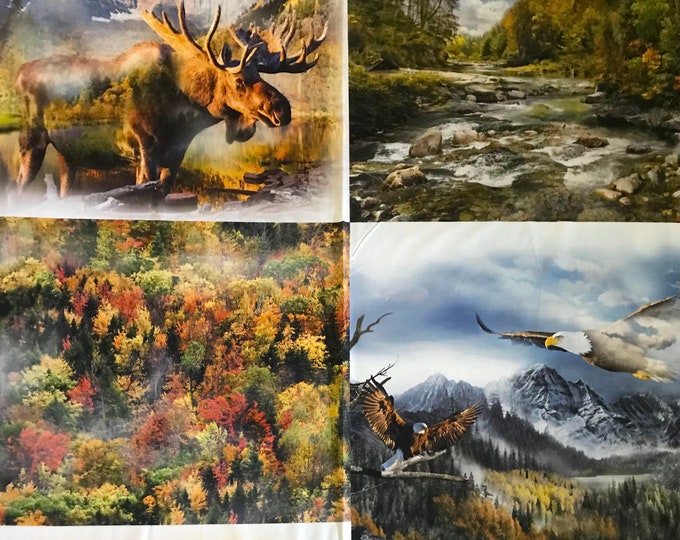 Wildlife Fabric, Fabric Panel, Animal Fabric, Bear Fabric, Fall Fabric ...