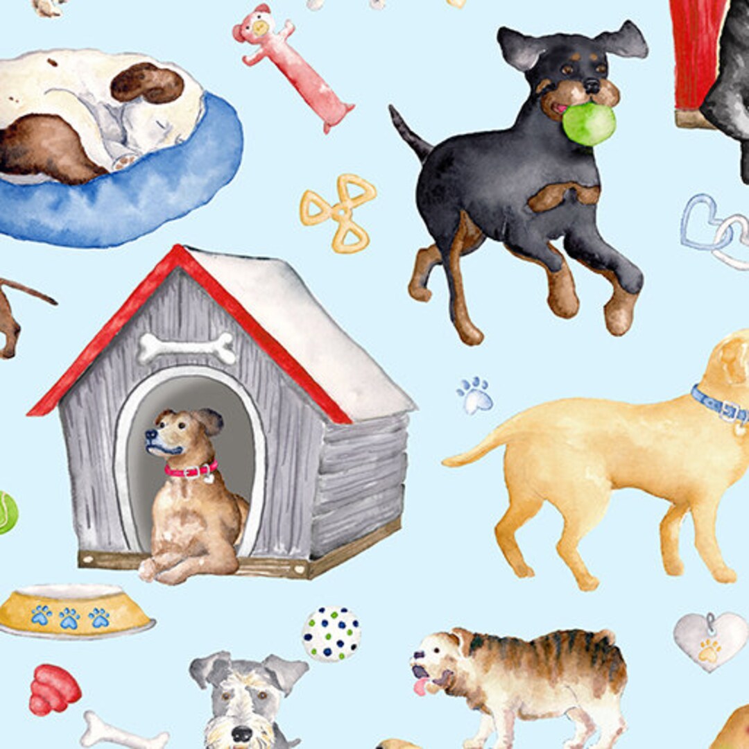 Dog Fabric, Pet Fabric, Dog Bone Fabric, Think Pawsitive, Dogs Rule ...
