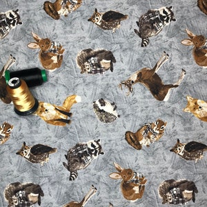 Christmas Fabric Animal Fabric Winter Fabric Woodland | Etsy