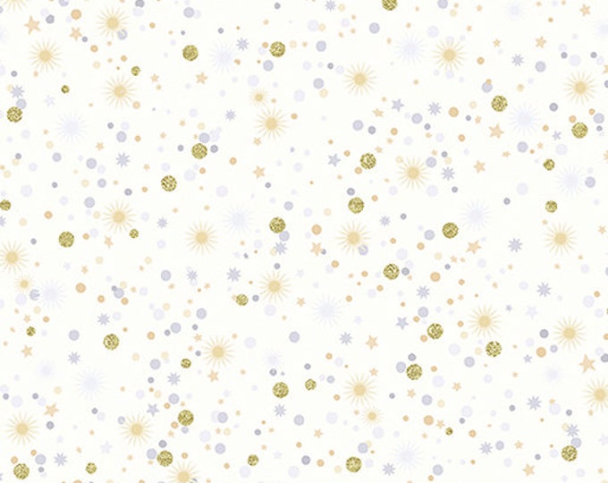 Party Fabric, Lets Celebrate, Star Confetti on Cream, Celebration ...